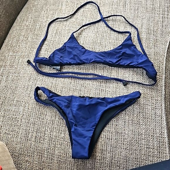 fella | Swim | Nwot Fella Navy Blue Tiny Bikini Both Parts | Poshmark